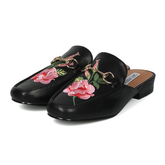 Cape Robbin | Shoes | Cape Robbin Rose Embroidery Horesbit Mules Slides ...